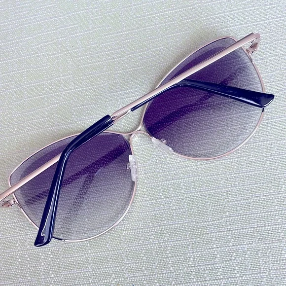Accessories | Womens Edgecut Cat Eye Gold Medal Lilac Lenses Sunglasses ...